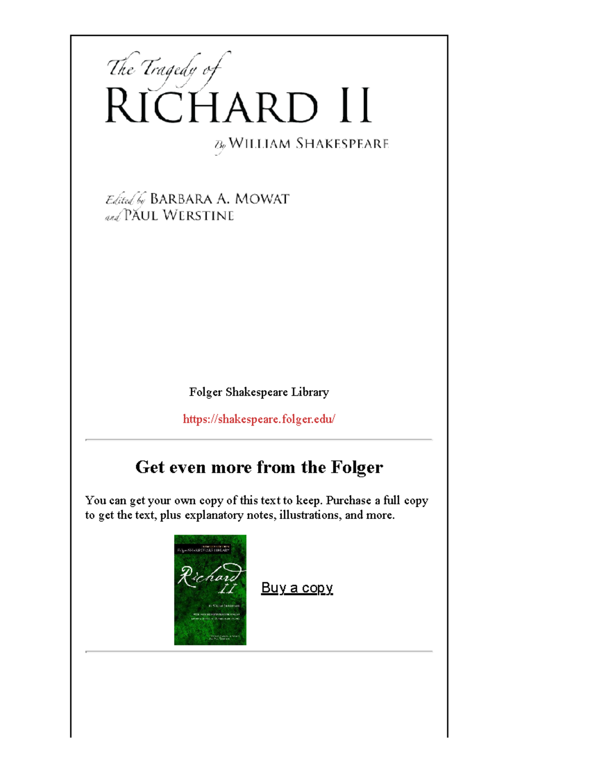 Richard-ii PDF Shakespeare - Get even more from the Folger You can get ...