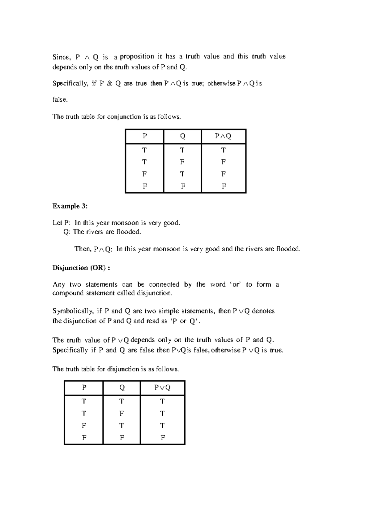 Discrete Mathematics Lecturer Notes PDF-2 - Since, P Q is a proposition ...