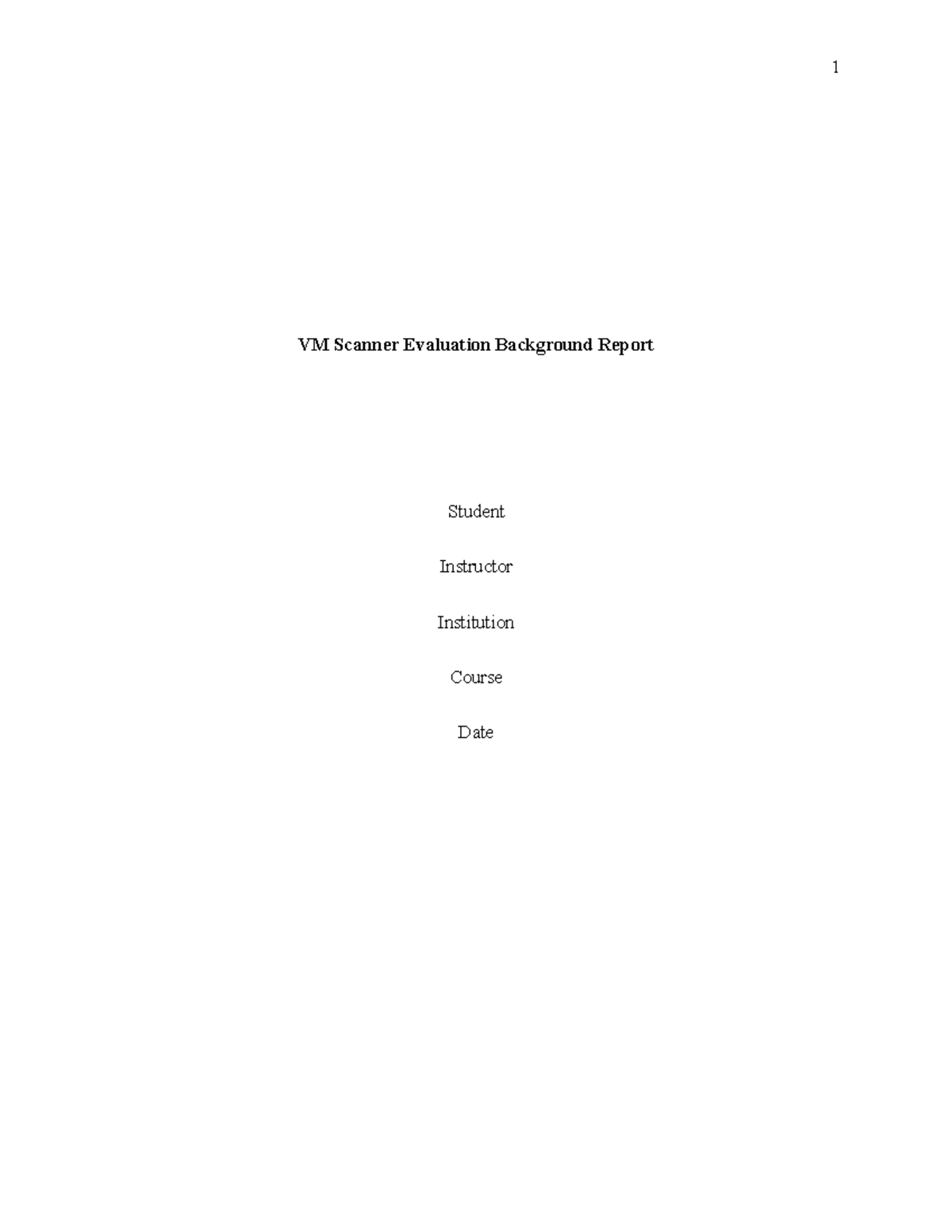 VM Scanner Evaluation Background Report - VM Scanner Evaluation ...