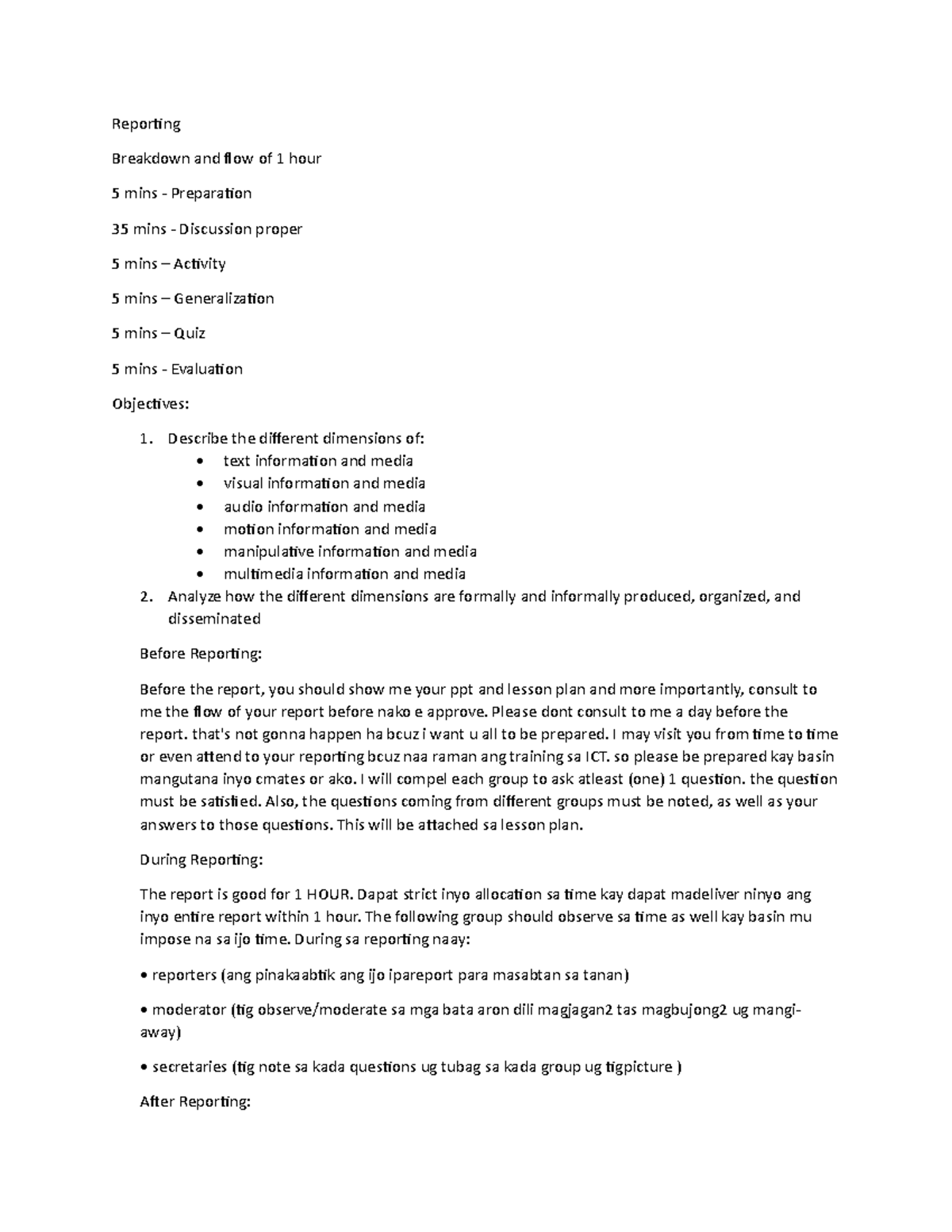 Reporting-Details - a tutorial for the reporting - Reporting Breakdown ...