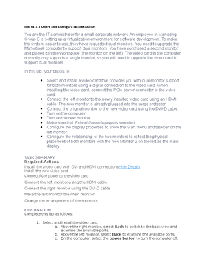 Chapter 13 Labs - lab sims - Chapter 13 Labs Lab 13.1 Select and ...