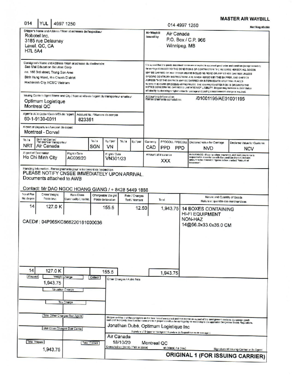 MAWB - hong có gì đâu ạ - Logistic and supply chain - Studocu