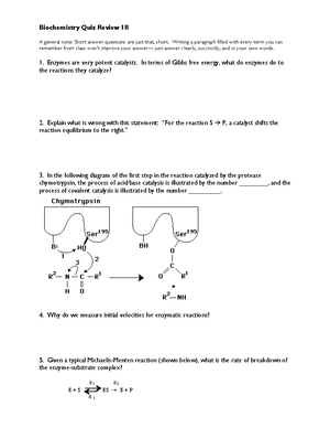 Biochem study guide - Biochemistry is a vast subject that deals with ...