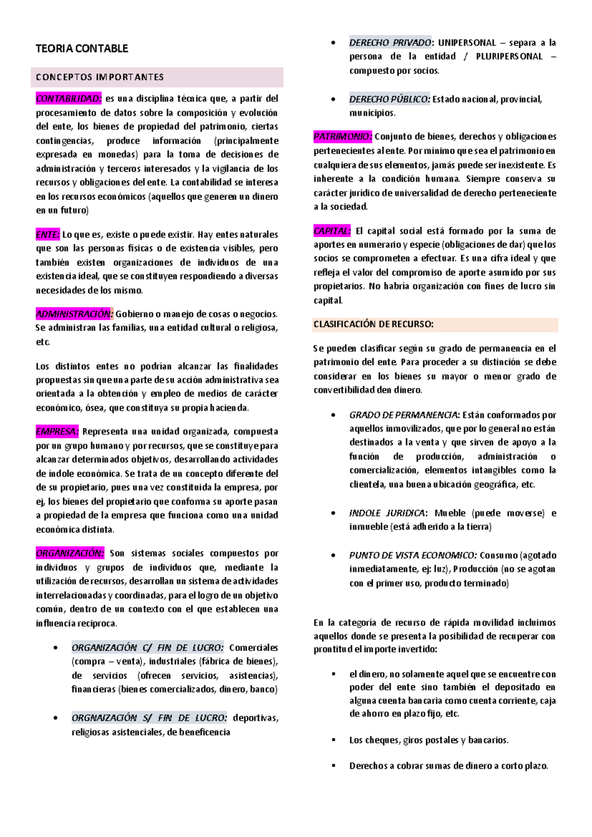 Teoria Contable - Resumen 1° Parcial - pdf - TEORIA CONTABLE CONCEPTOS ...