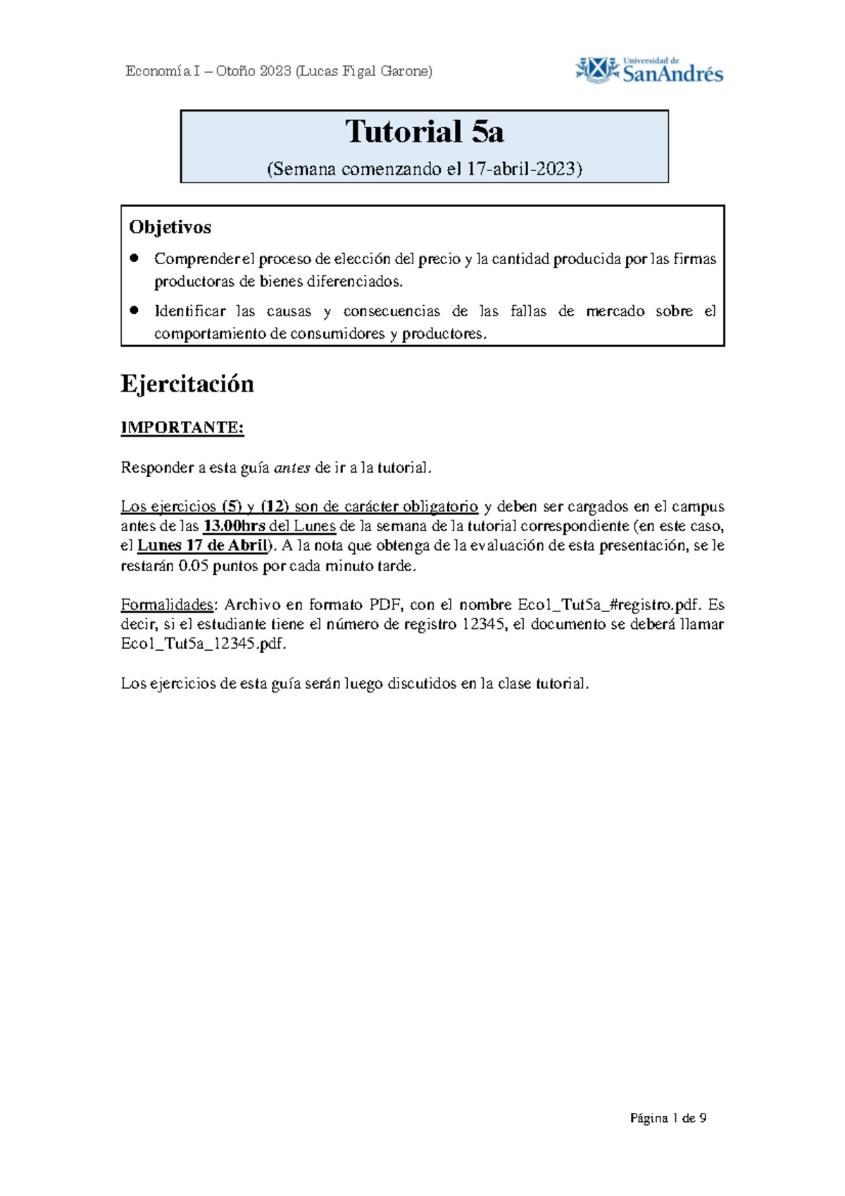 Eco1 2023 Tut 5a - Ejercicio de eco 1 - Tutorial 5a (Semana comenzando el 17-abril-2023 ...