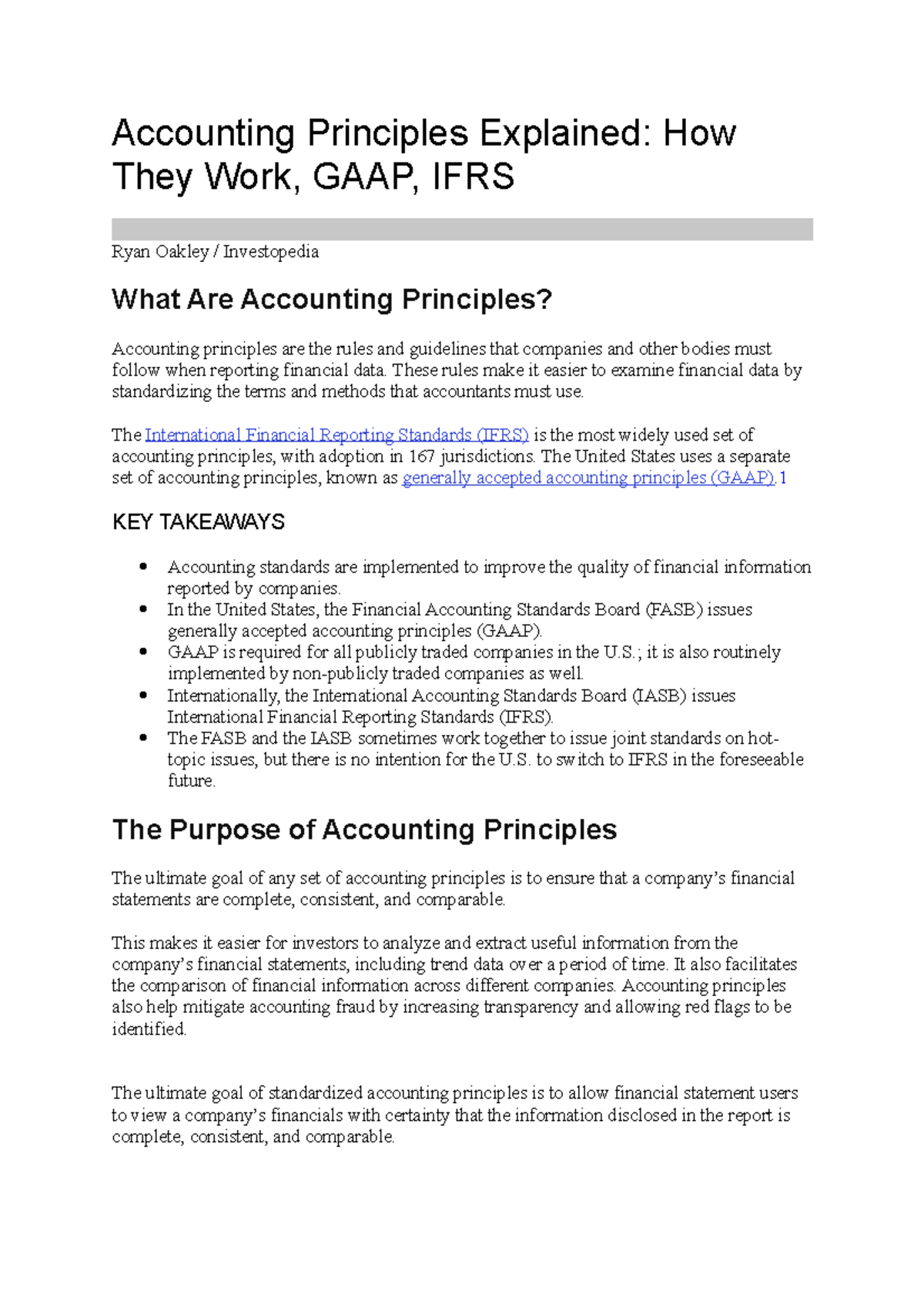 Accounting Principles Explained - These rules make it easier to examine ...