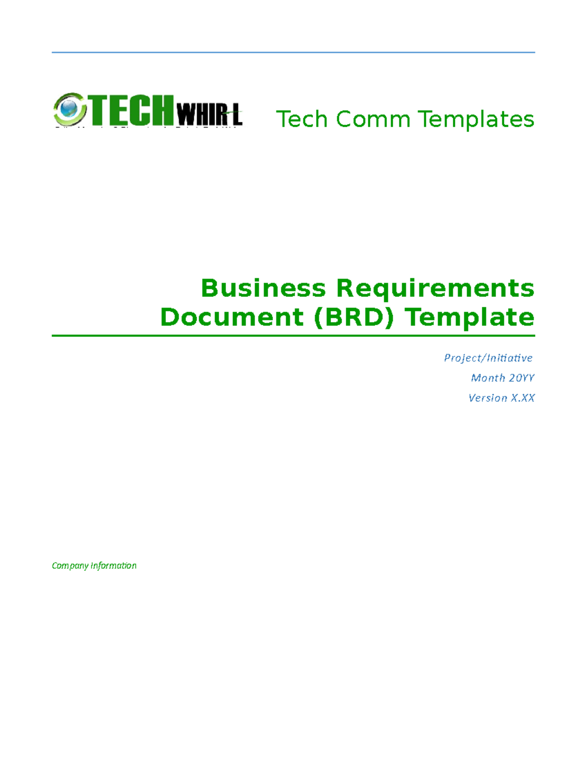 Brd-template - Brd Template - Tech Comm Templates Business Requirements 