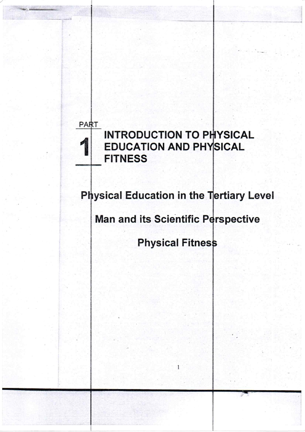 PE 1 Group 1 Report Module - Elementary Education - Studocu