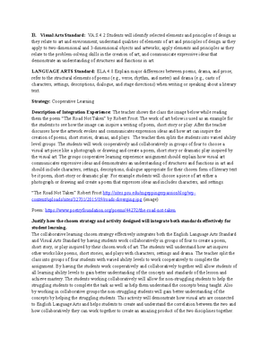 Visual and Performing Arts Task 1 - C 105 - WGU - Studocu