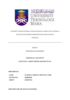 (DUE 13 1) MGT657 Group Assignment - Strategic management - UiTM - Studocu