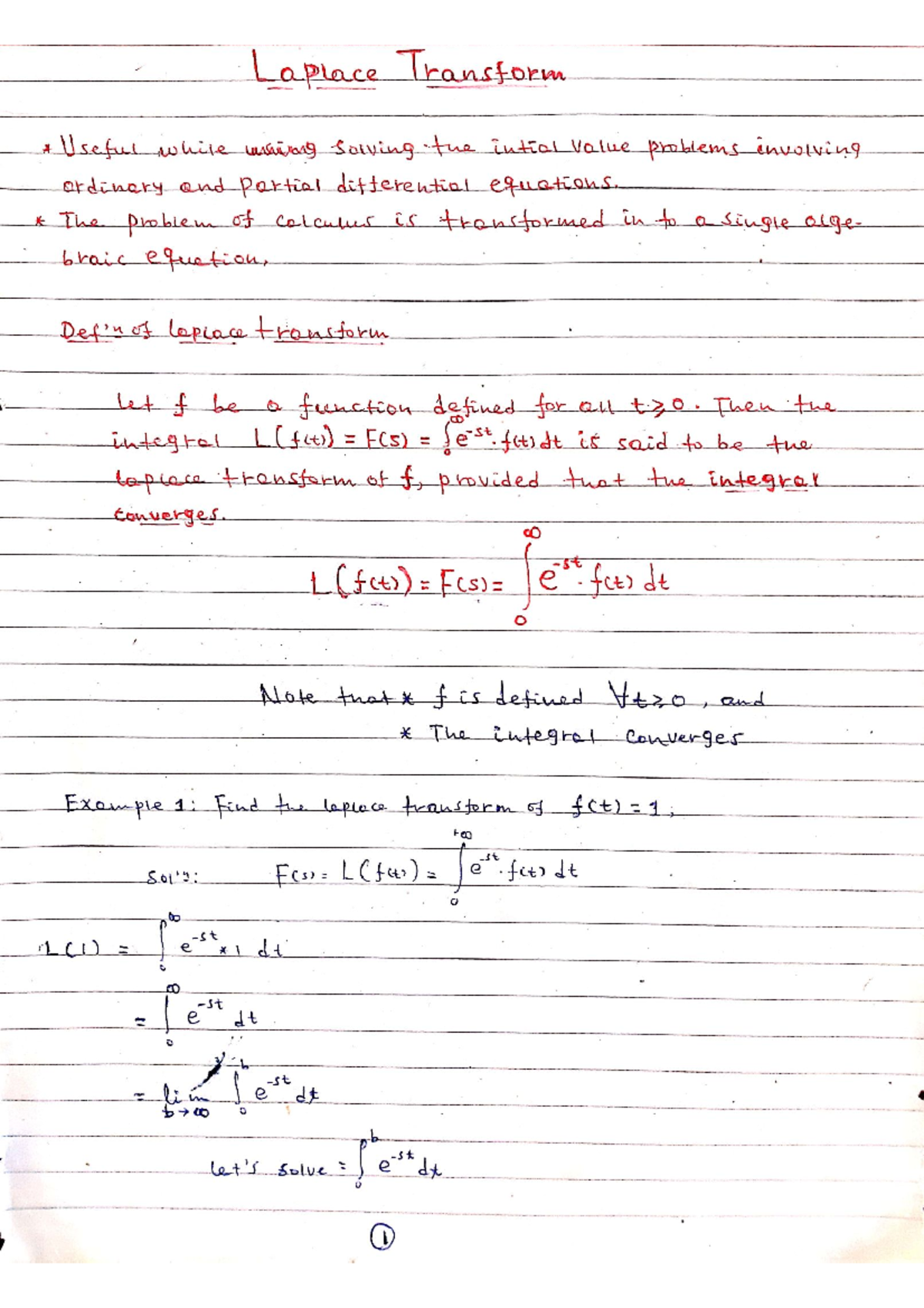 Additional Material Laplace Transformation - Laplace Transform Useful ...