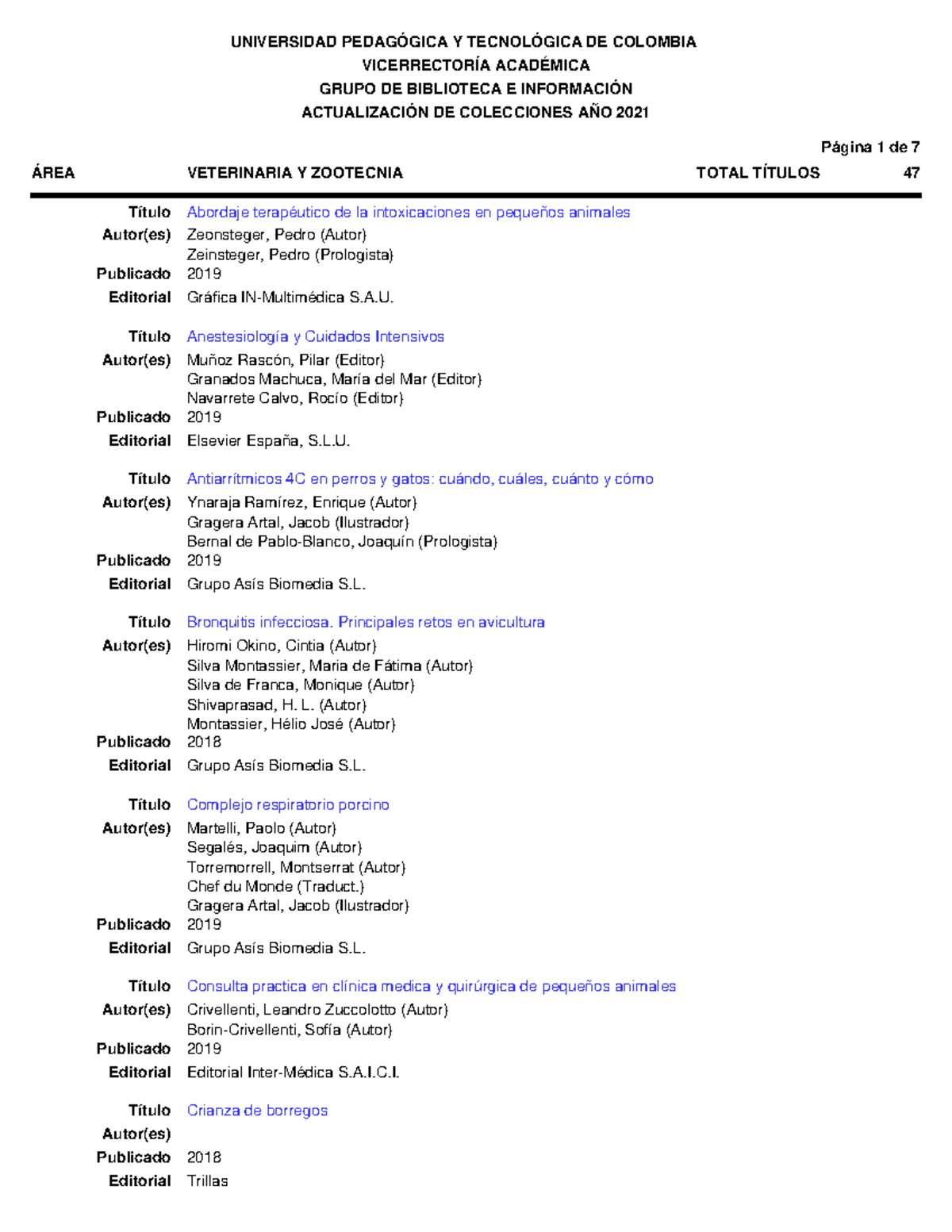 Vetezoo - Descripción de libros que se ocuparán en la asignatura ...