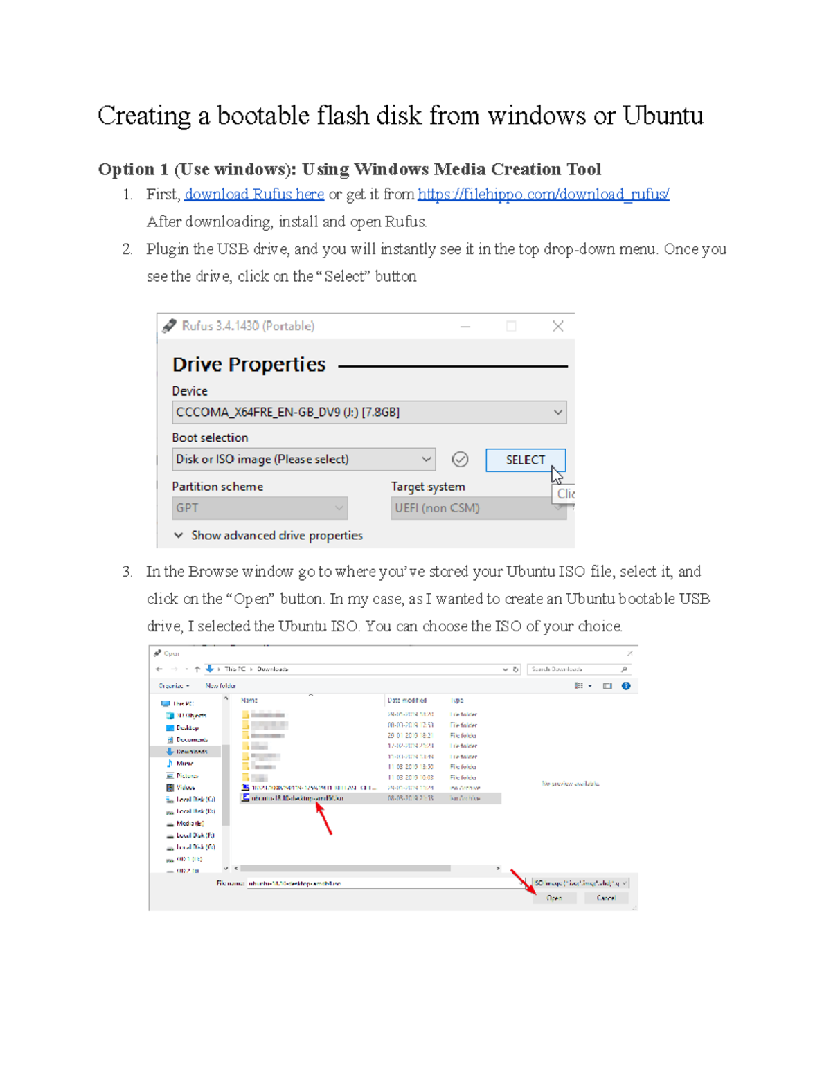 Creating a bootable flash disk from windows or Ubuntu - Plugin the USB ...
