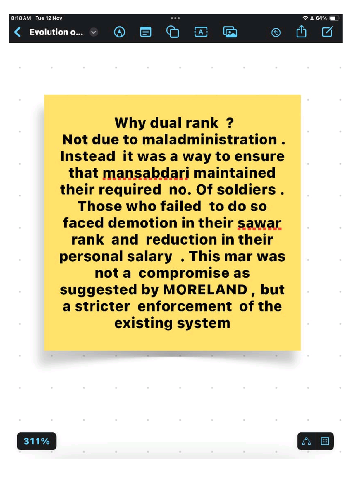 Evolution of Mansab - 8:18 AM Tue 12 Nov 1 Evolution O. A Why dual rank ...