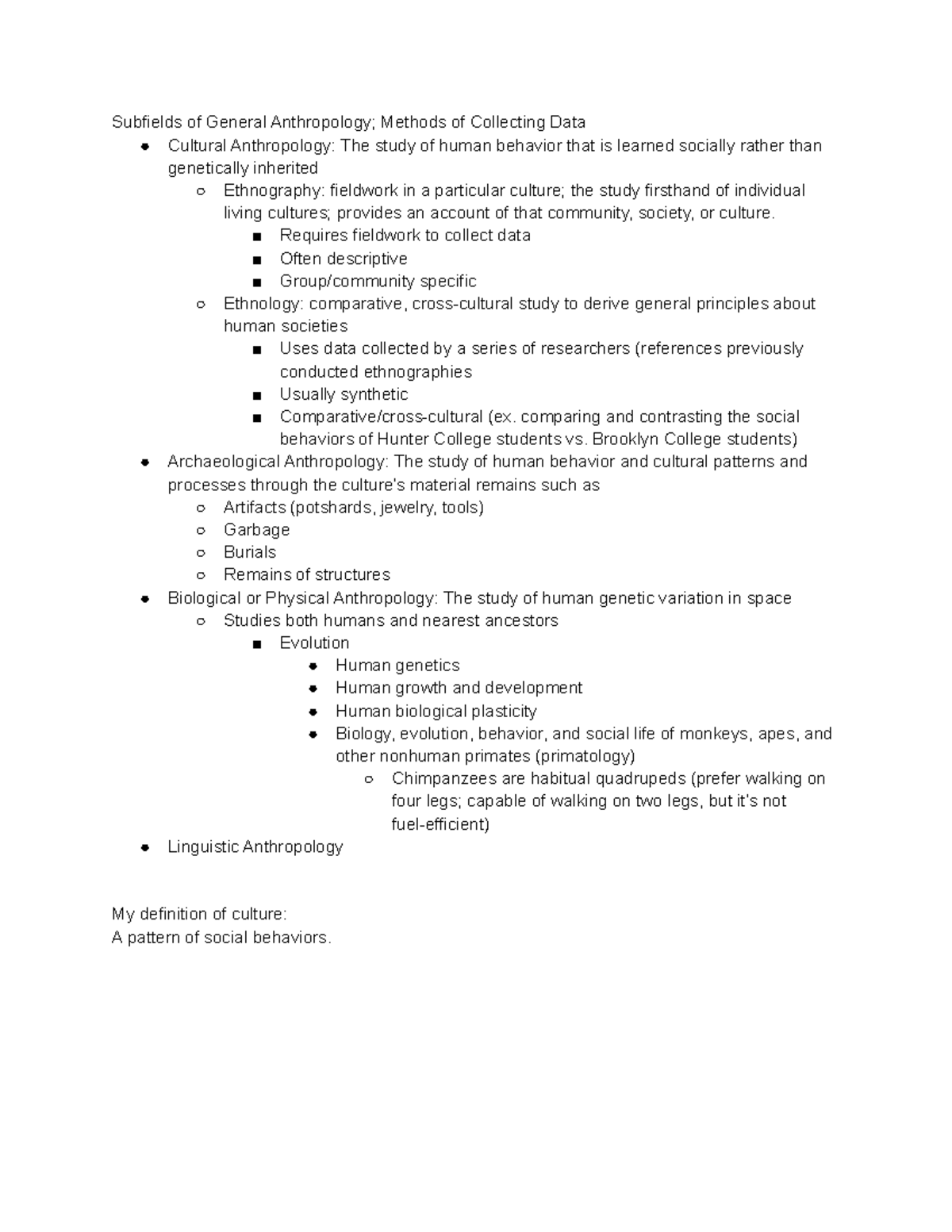 Anthropology Notes - Fields of Anthropology - Subfields of General ...