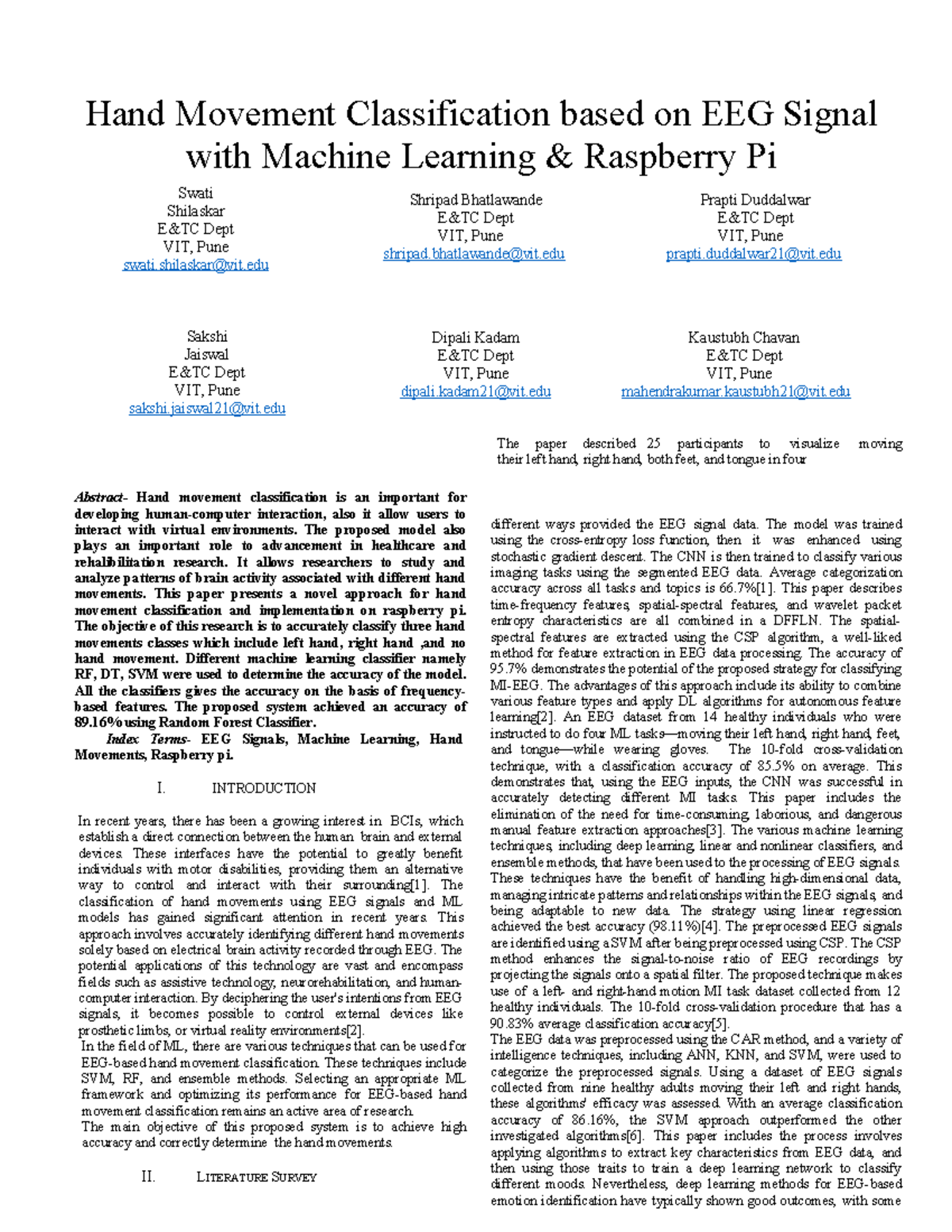 G9 EDI - Hand Movement Classification based on EEG Signal with Machine ...