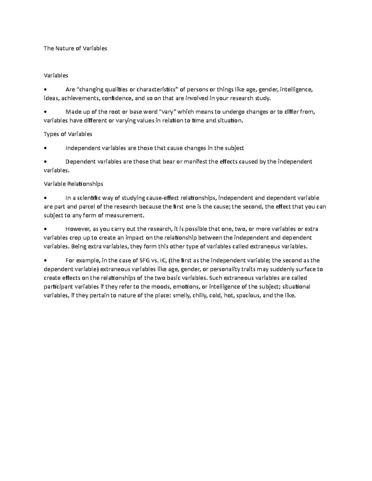 1 The Nature of Variables - The Nature of Variables Variables Are ...