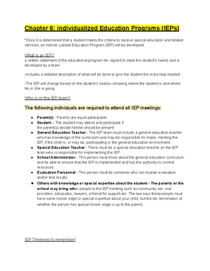 SED 101 Notes - Video 1 Introduction "1 in 9 students will require ...