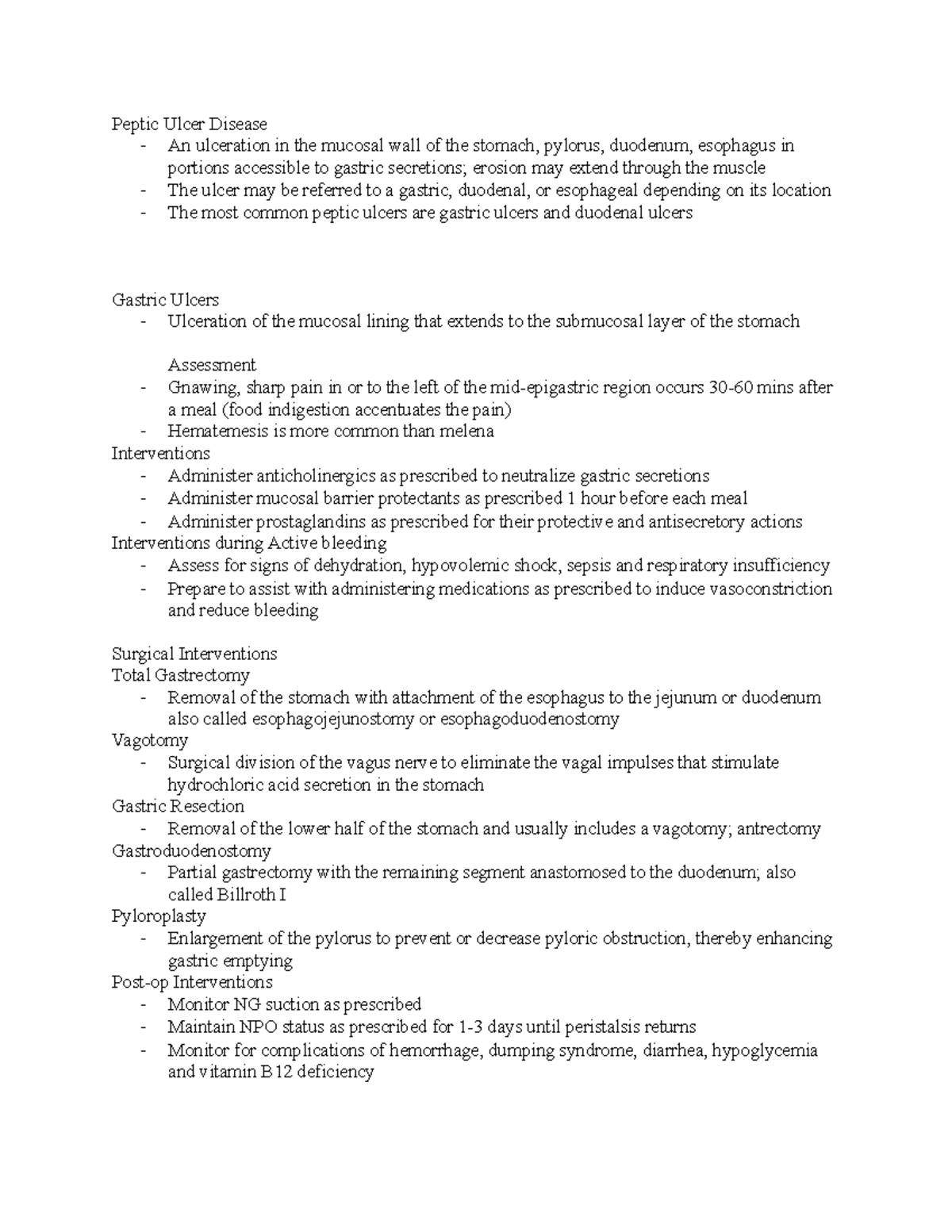 Gastrointestinal System - Peptic Ulcer Disease - An ulceration in the ...