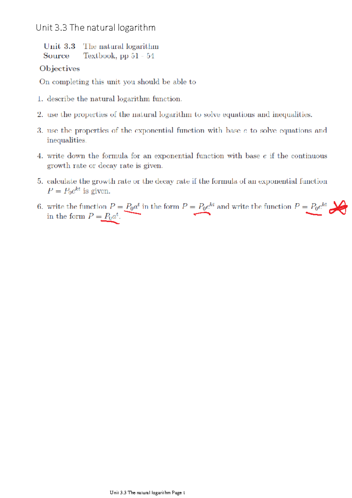 Unit 3.3 The natural logarithm with annotation - WTW 134 - Unit 3 The ...