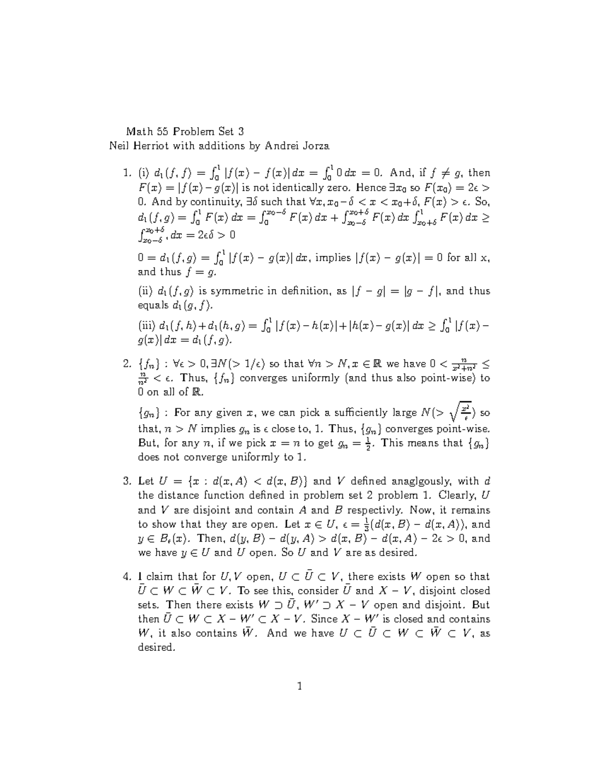 Sol3 - Practice problem - Math 55 Problem Set 3 Neil Herriot with ...