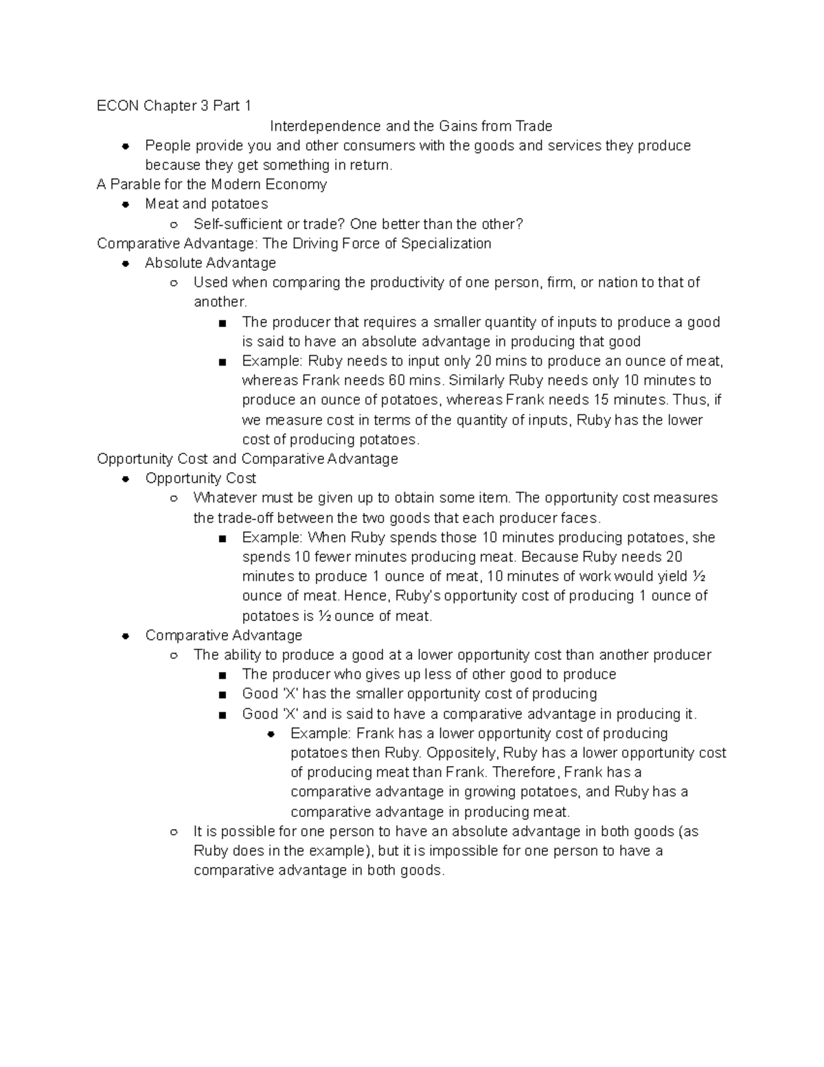 ECON Chapter 3 Part 1 - The instructor for this course was Pei-Yu Sun ...