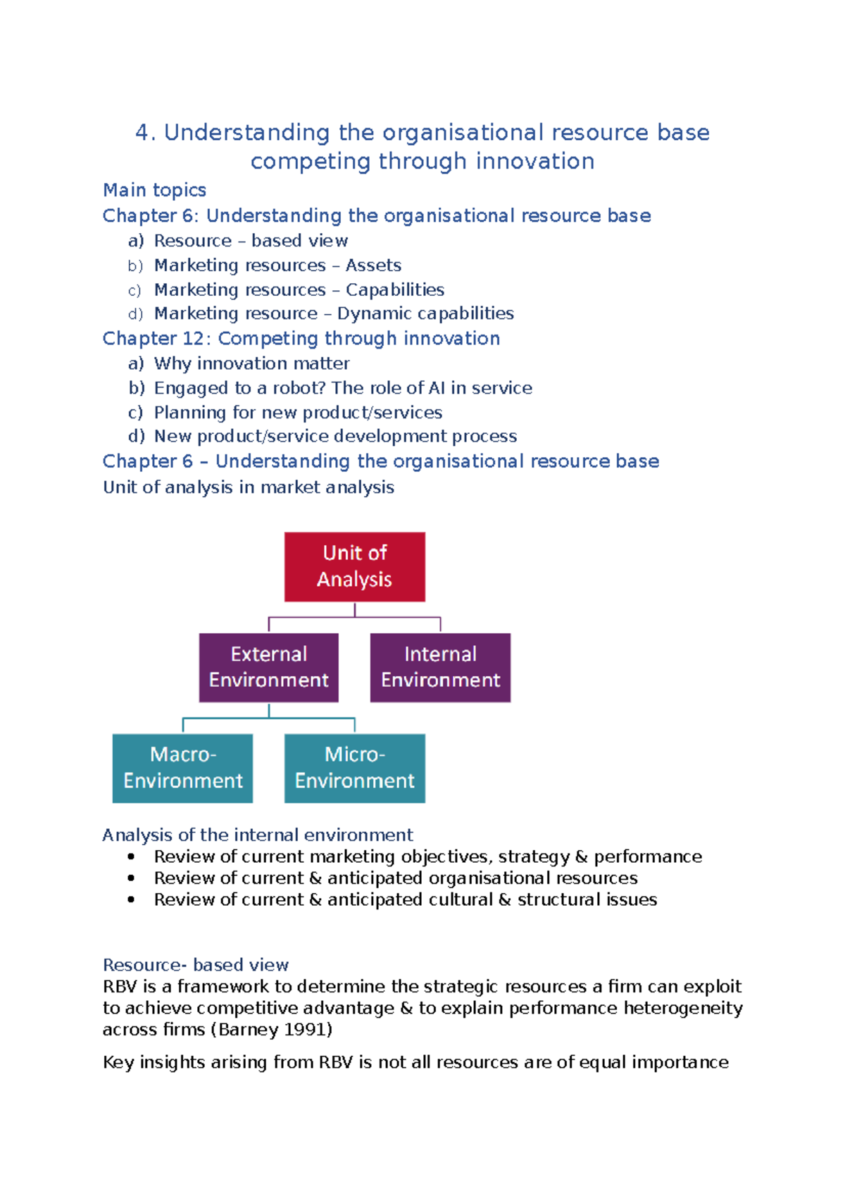 Lecture 4 - 4. Understanding the organisational resource base competing ...