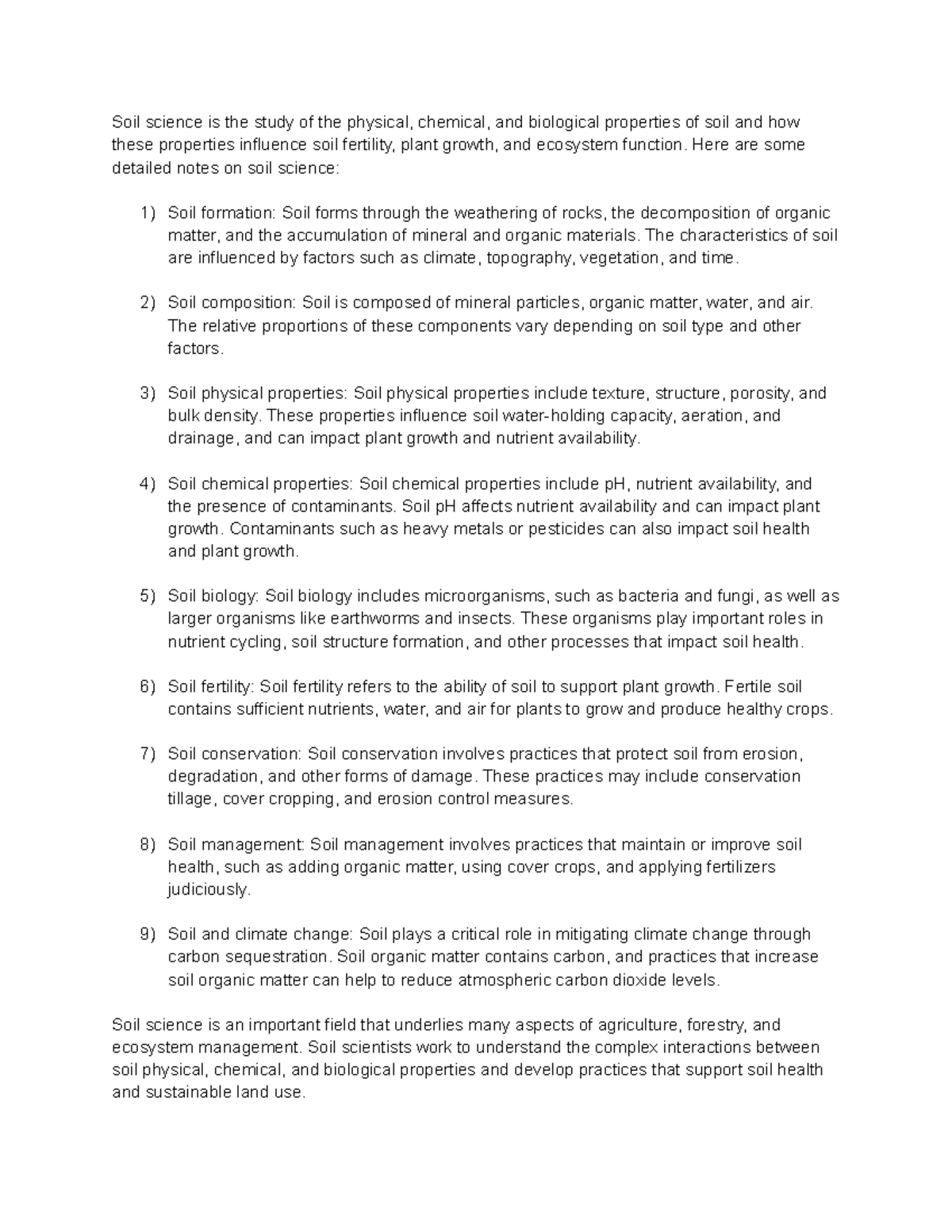 Soil Science: Environmental Science - Soil science is the study of the ...