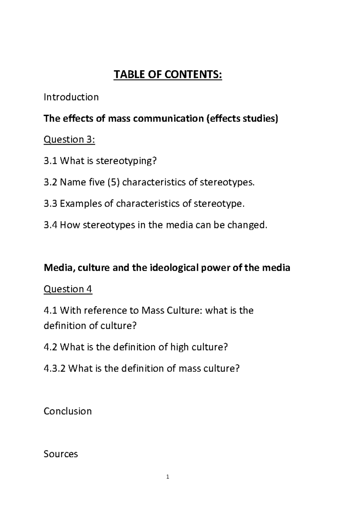 COM2604 sent to stoduco - TABLE OF CONTENTS: Introduction The effects ...