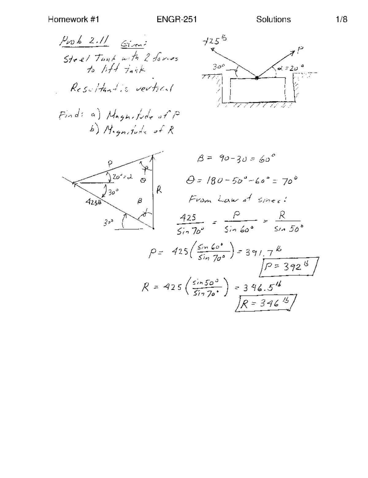 ENGR251 S19 HW1 Solutions - Homework #1 ENGR-251 27/ f; 25 16 - 1/4 5 e 4 c') 1-4 y /gt ...