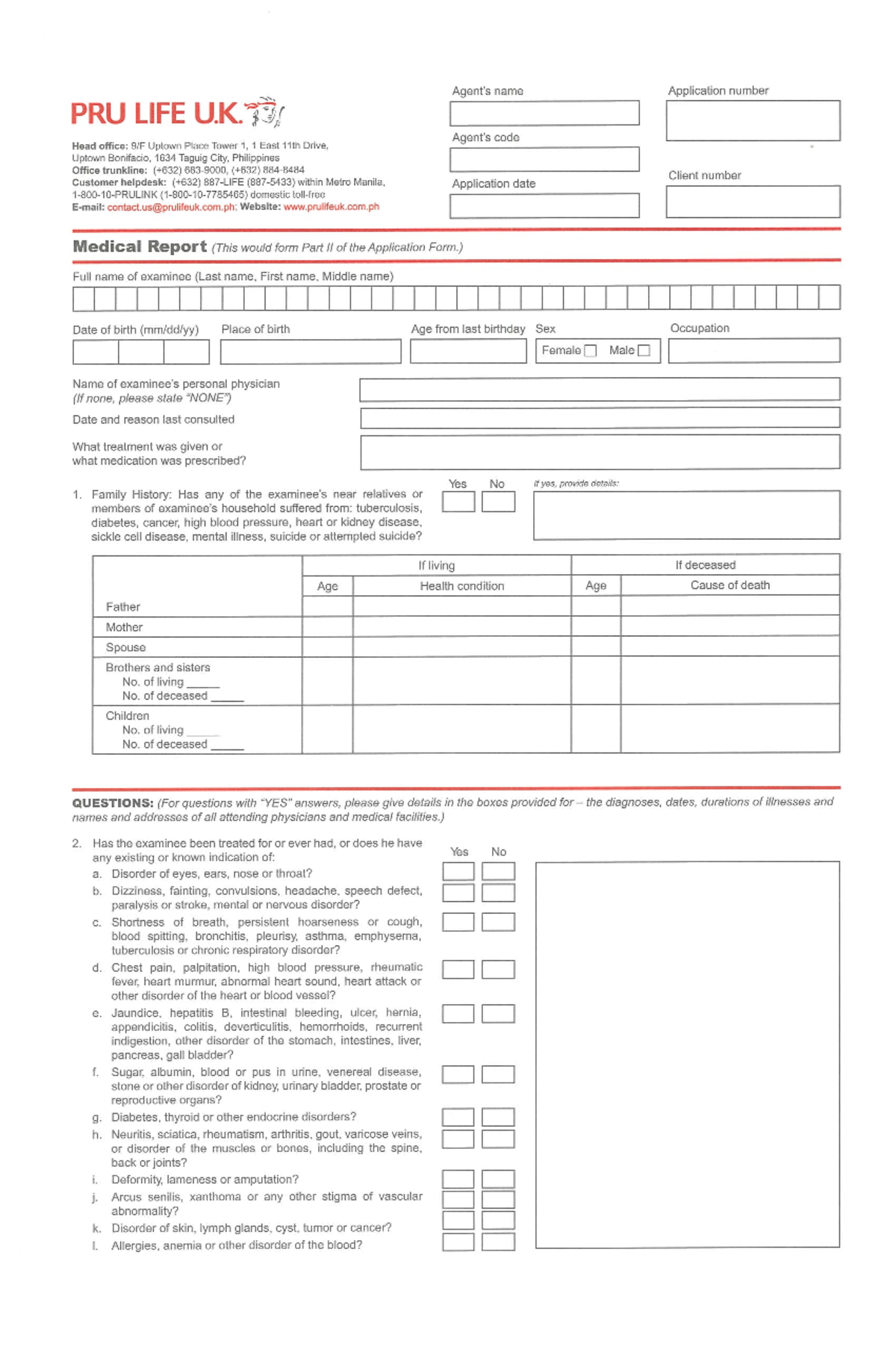 PRU-LIFE FME FORM - Medical technology - Studocu