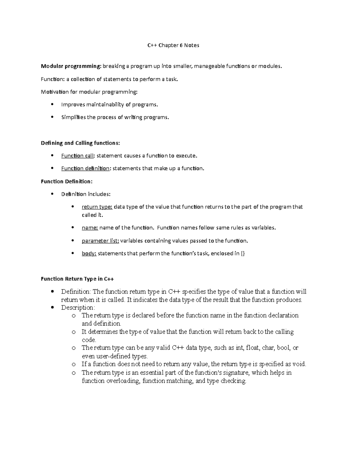 C Chapter 6 Notes Elgazzar C Chapter 6 Notes Modular Programming Breaking A Program Up 1377