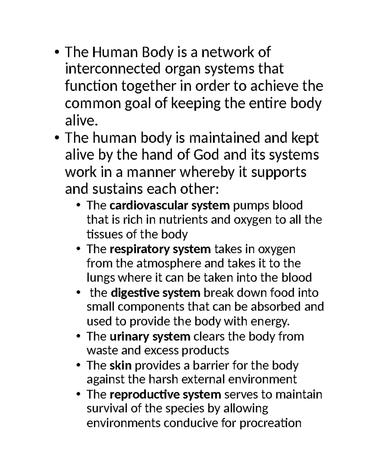 Introduction to Anatomy and physiology - • The Human Body is a network ...