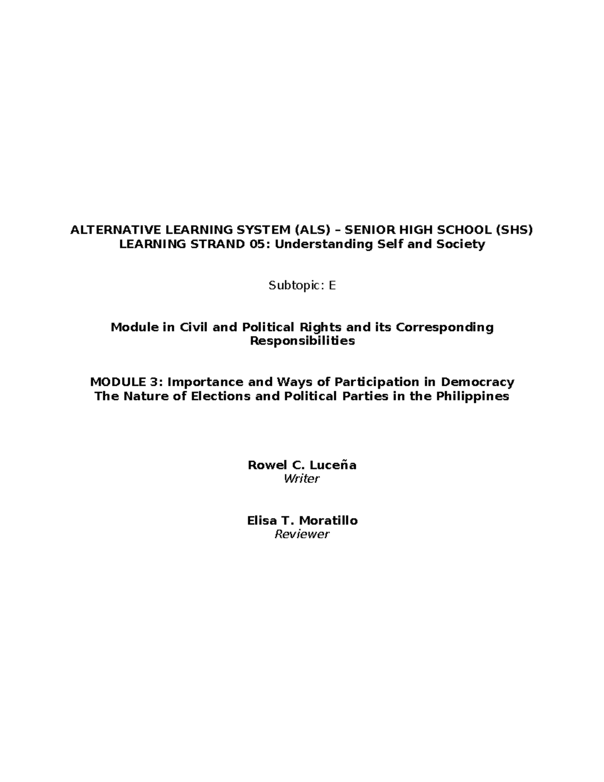 LS5 Module E 3 - Informative - ALTERNATIVE LEARNING SYSTEM (ALS ...