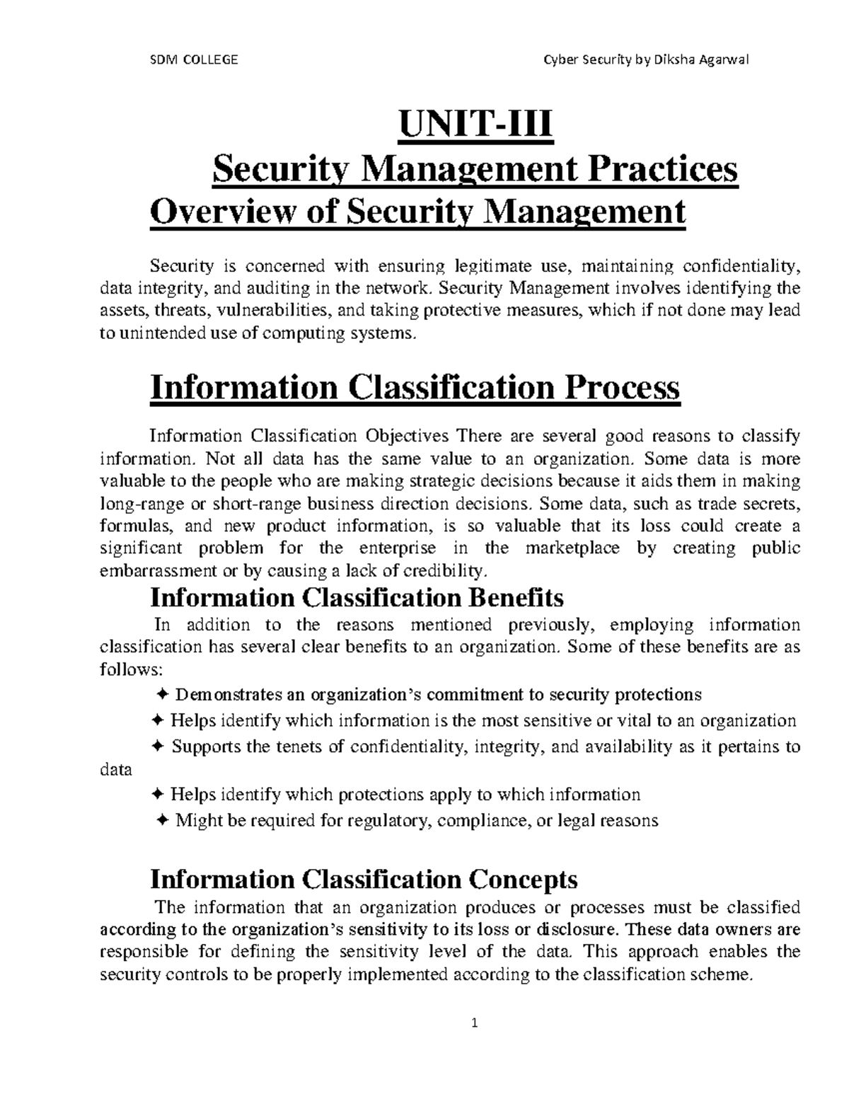 Unit 3 CS - Cyber security notes for mdsu - UNIT-III Security ...