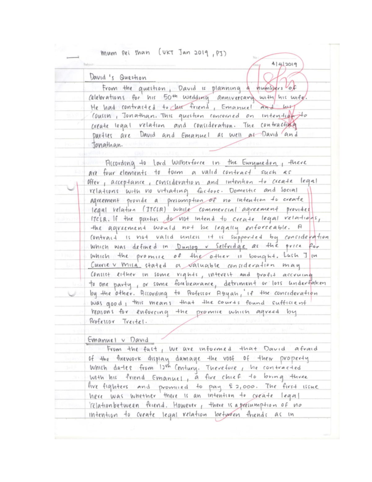 Consideration - Contract law - Studocu