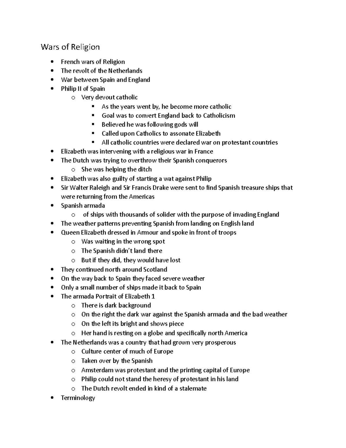 Document 12 - Dr. Kyle, Wars of Religion Notes - Wars of Religion ...