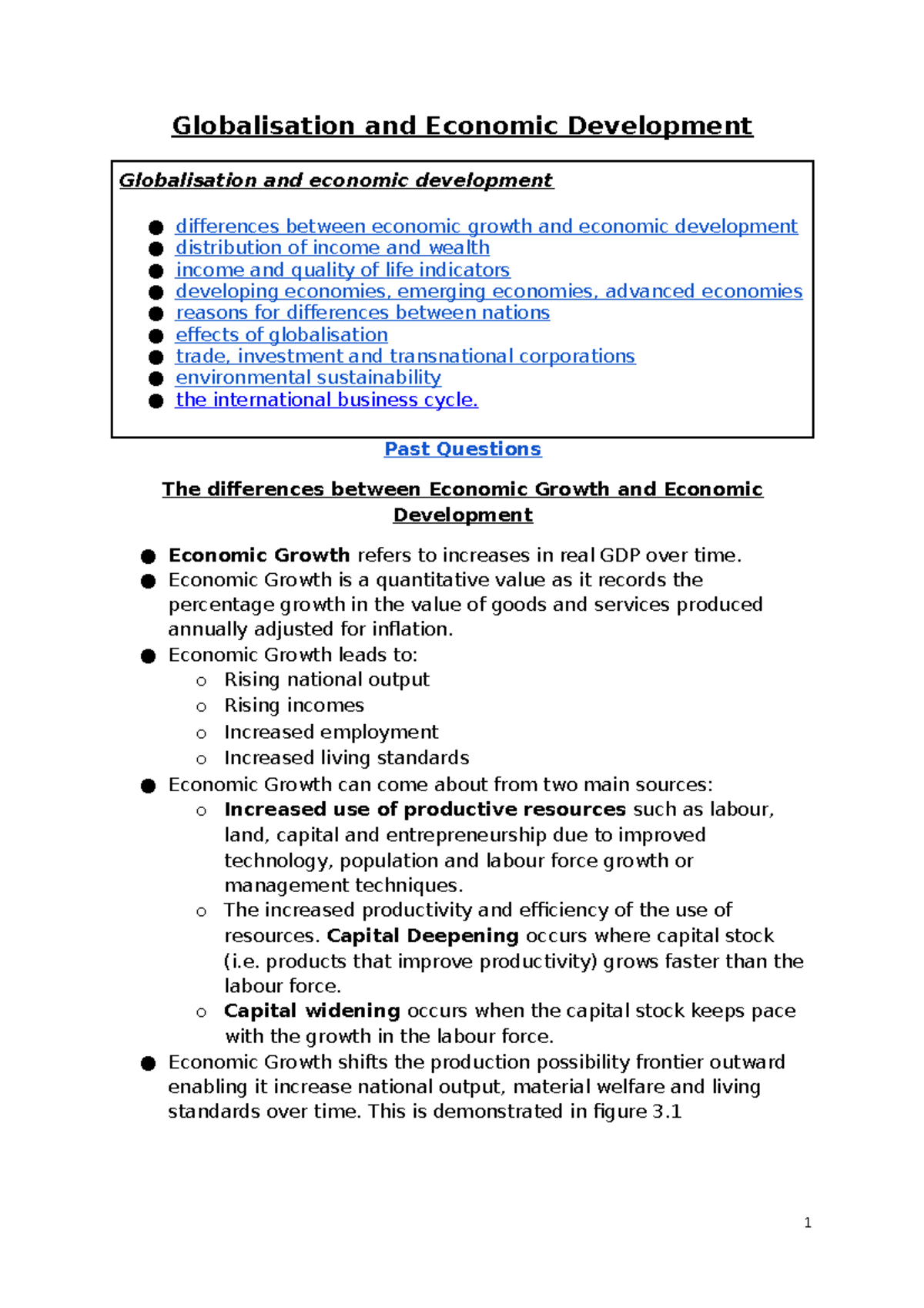 3a. Globalisation and Economic Development - Globalisation and Economic ...