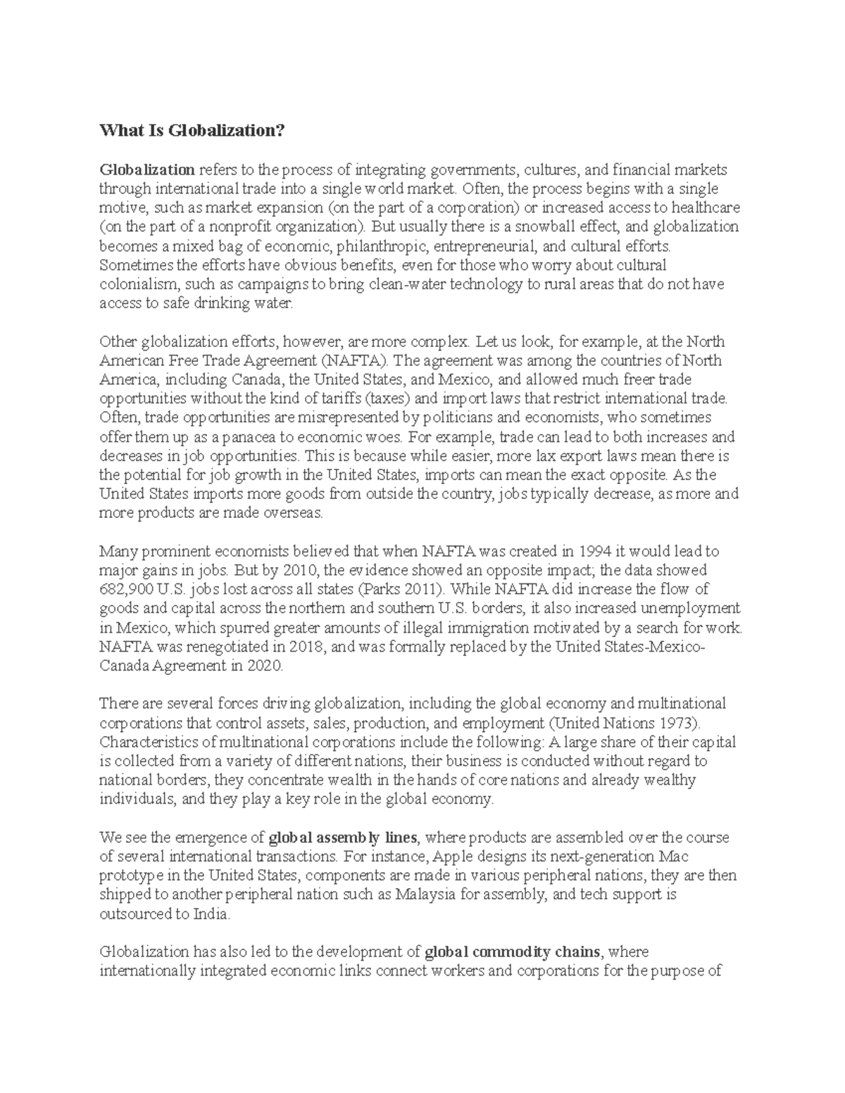 Globalization and the Economy - What Is Globalization? Globalization ...
