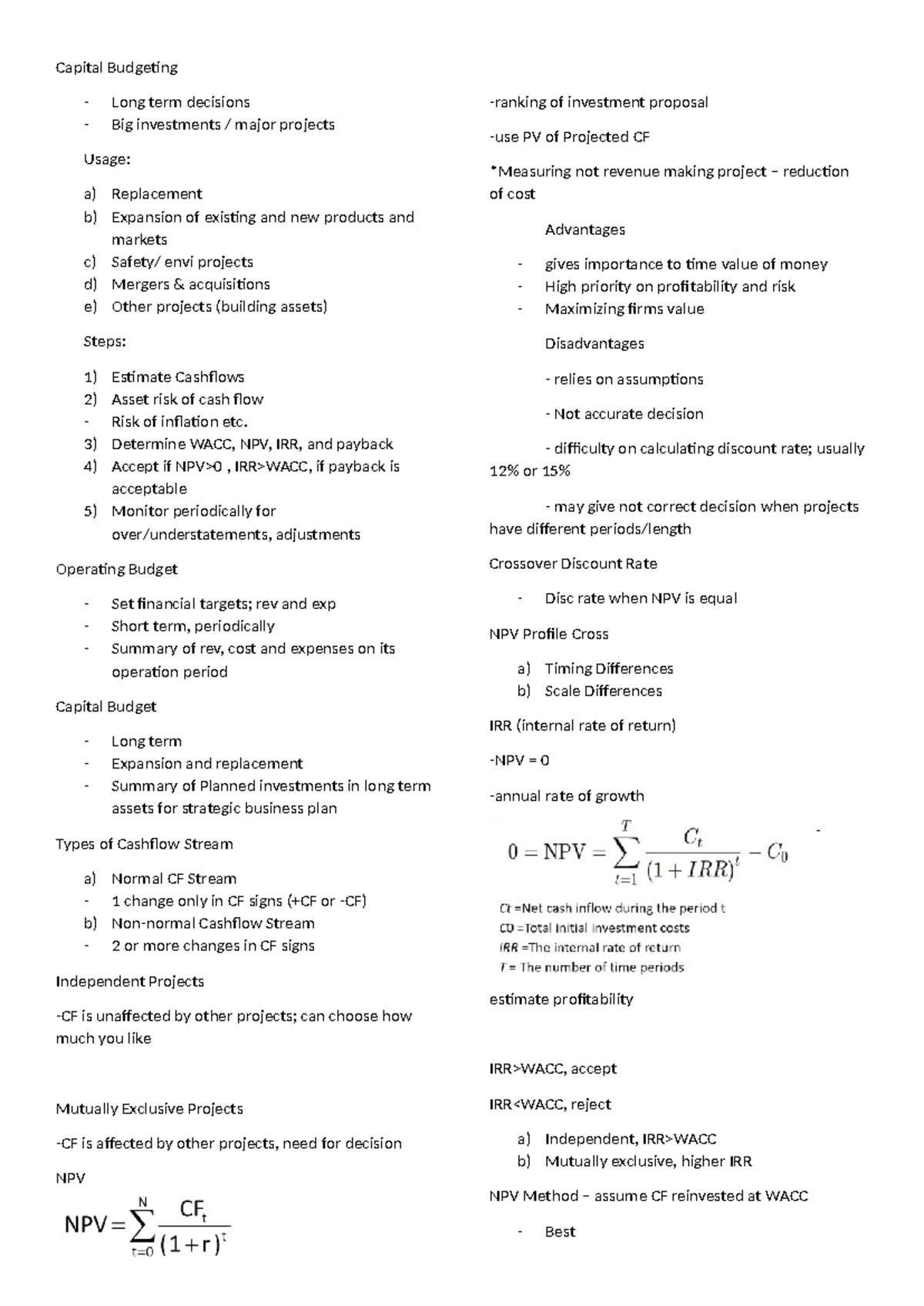 Capital Budgeting - fin - Capital Budgeting - Long term decisions - Big ...