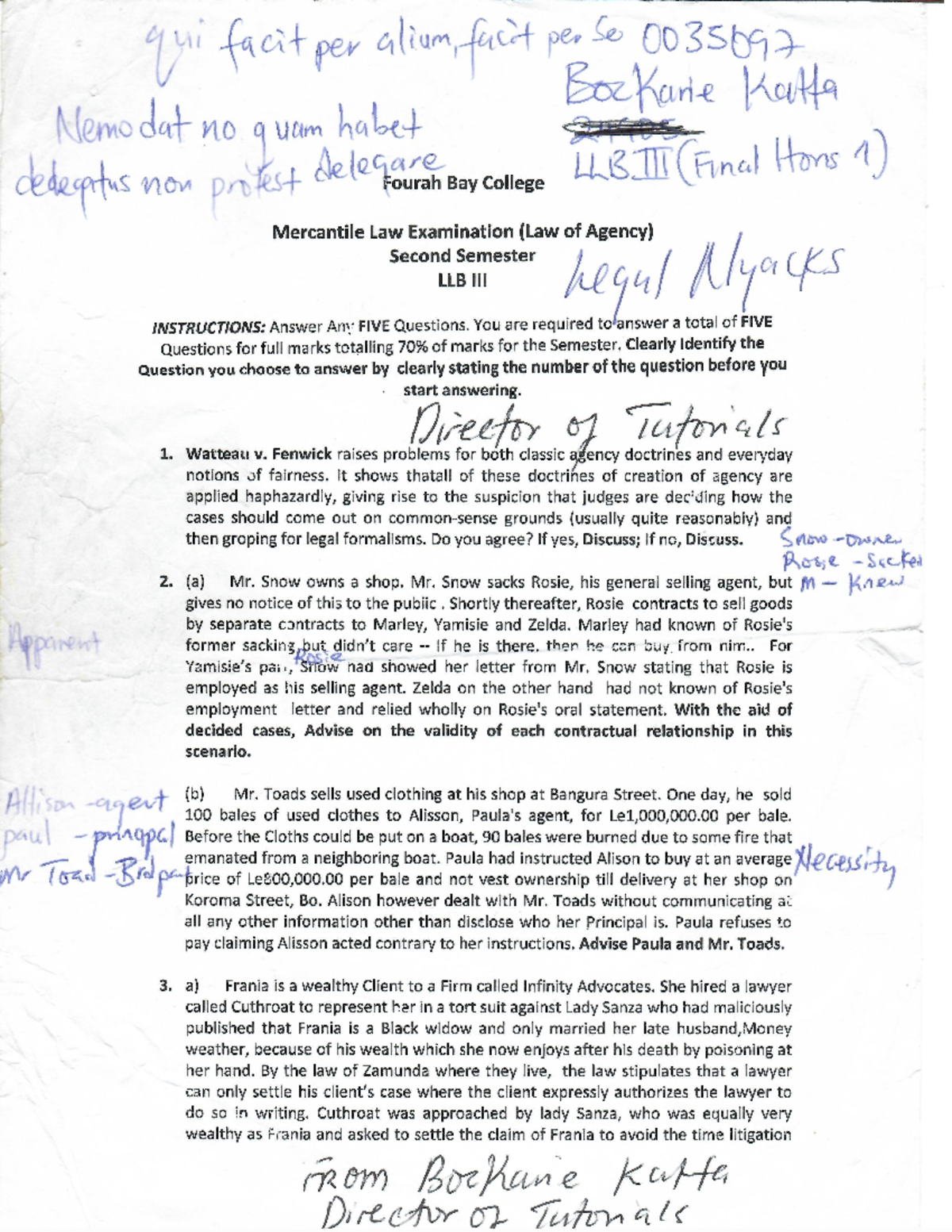 Mercantile Law Second Semester Past Paper Company Law Studocu