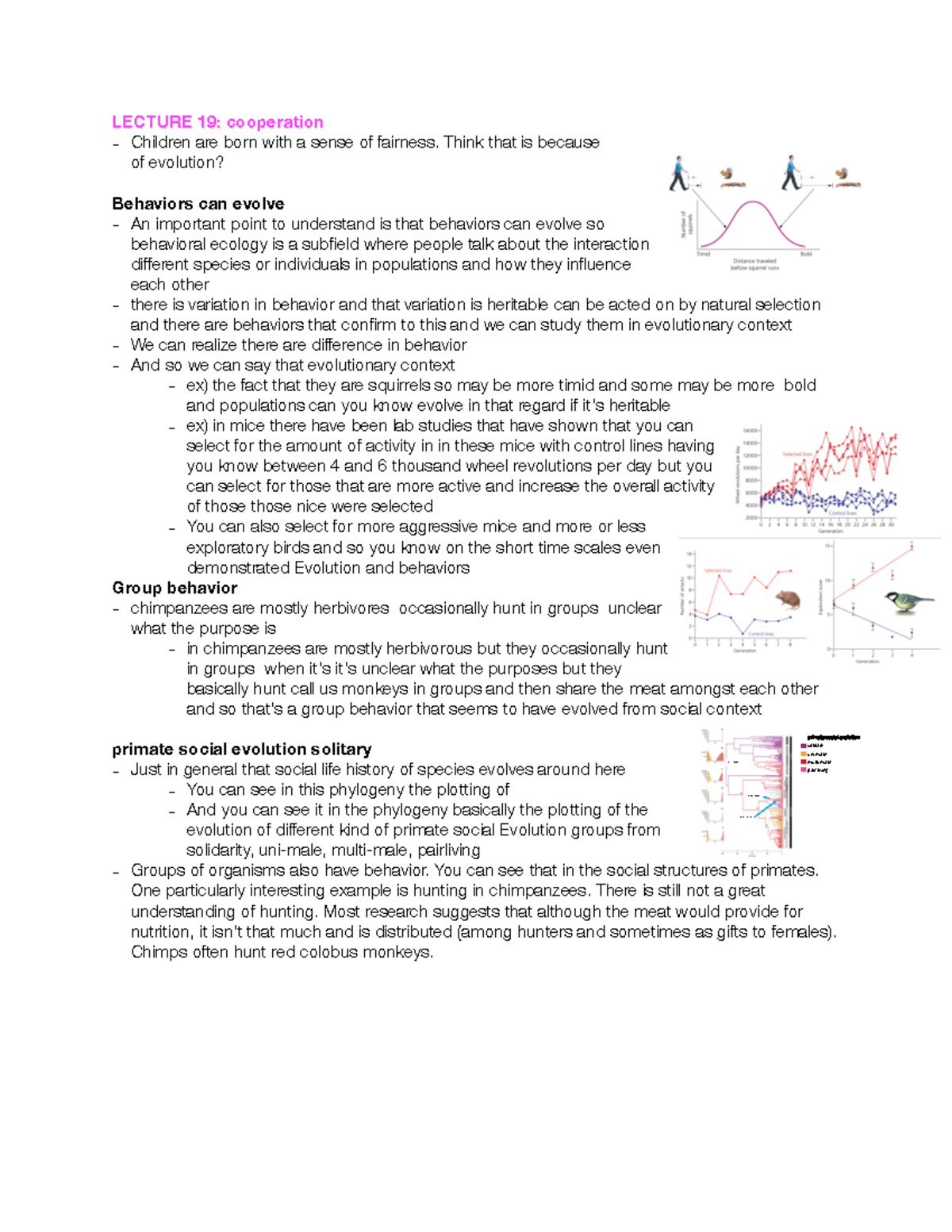 Eeb 390 lecture 19 - Cooperation and conflict - LECTURE 19: cooperation ...