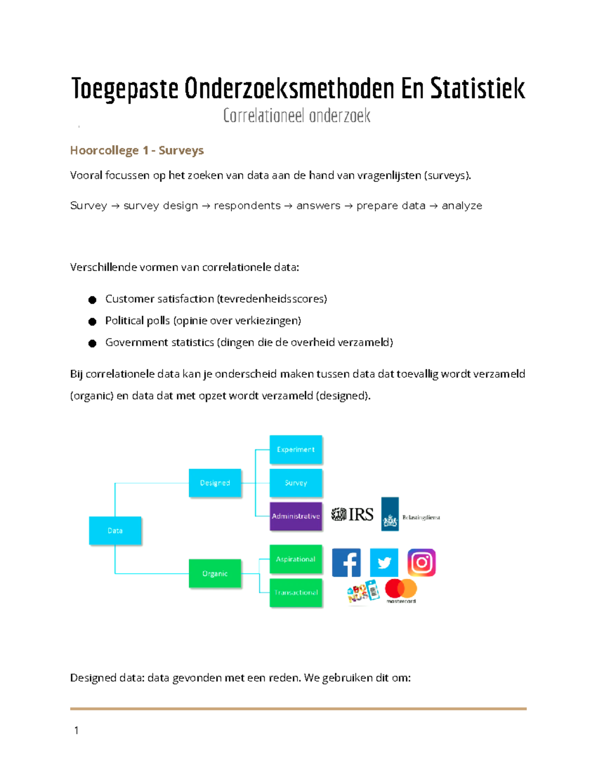 Toegepaste Onderzoeksmethoden En Statistiek - Toegepaste ...