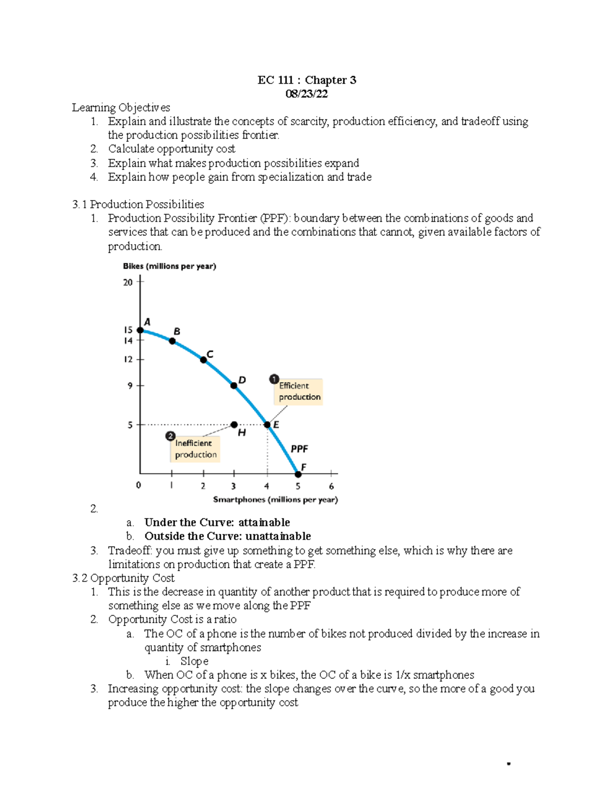 EC 111 Homework - EC 111 : Chapter 3 08/23/ Learning Objectives Explain and illustrate the ...