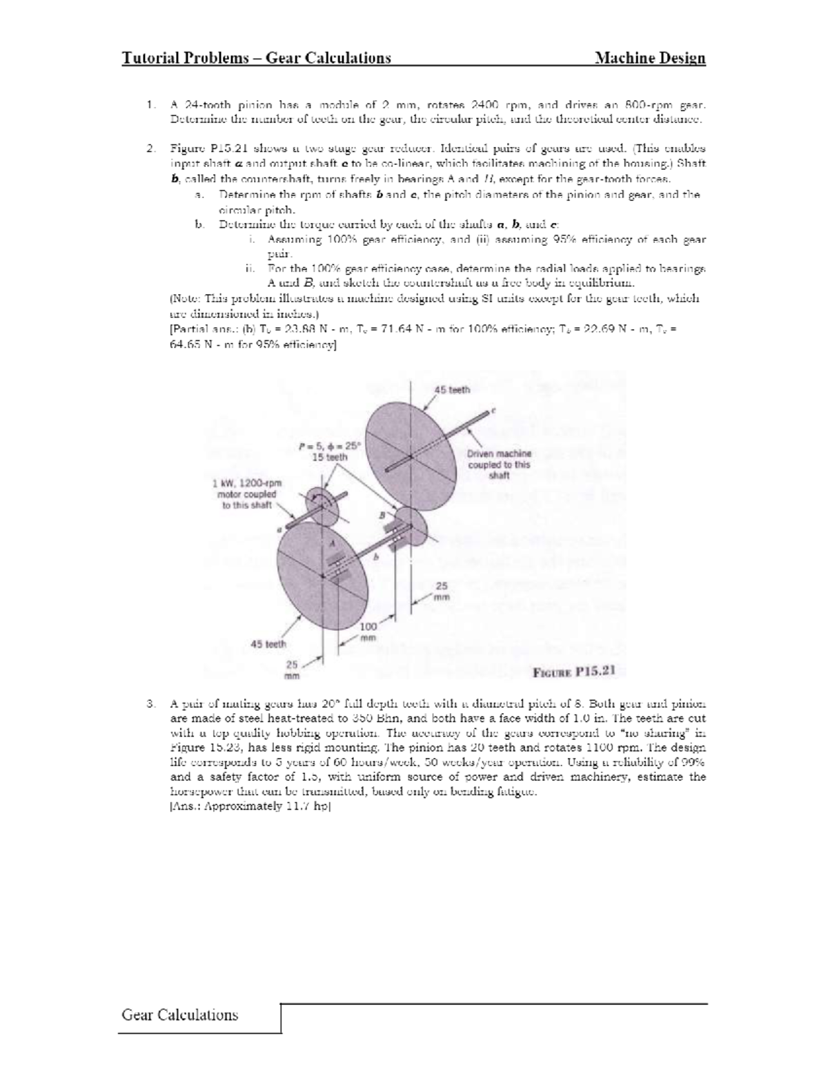 Tutorial 3 - Gear Calculations TOAZ - Engineering Mechanics - Studocu