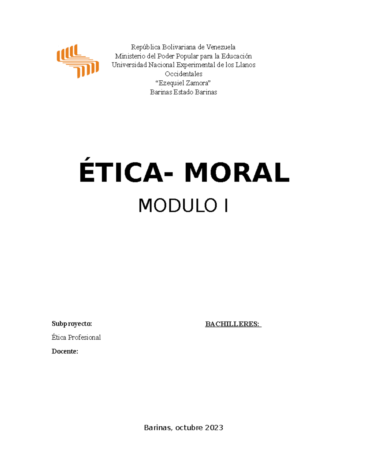 Modulo I- Etica-Moral - República Bolivariana de Venezuela Ministerio ...