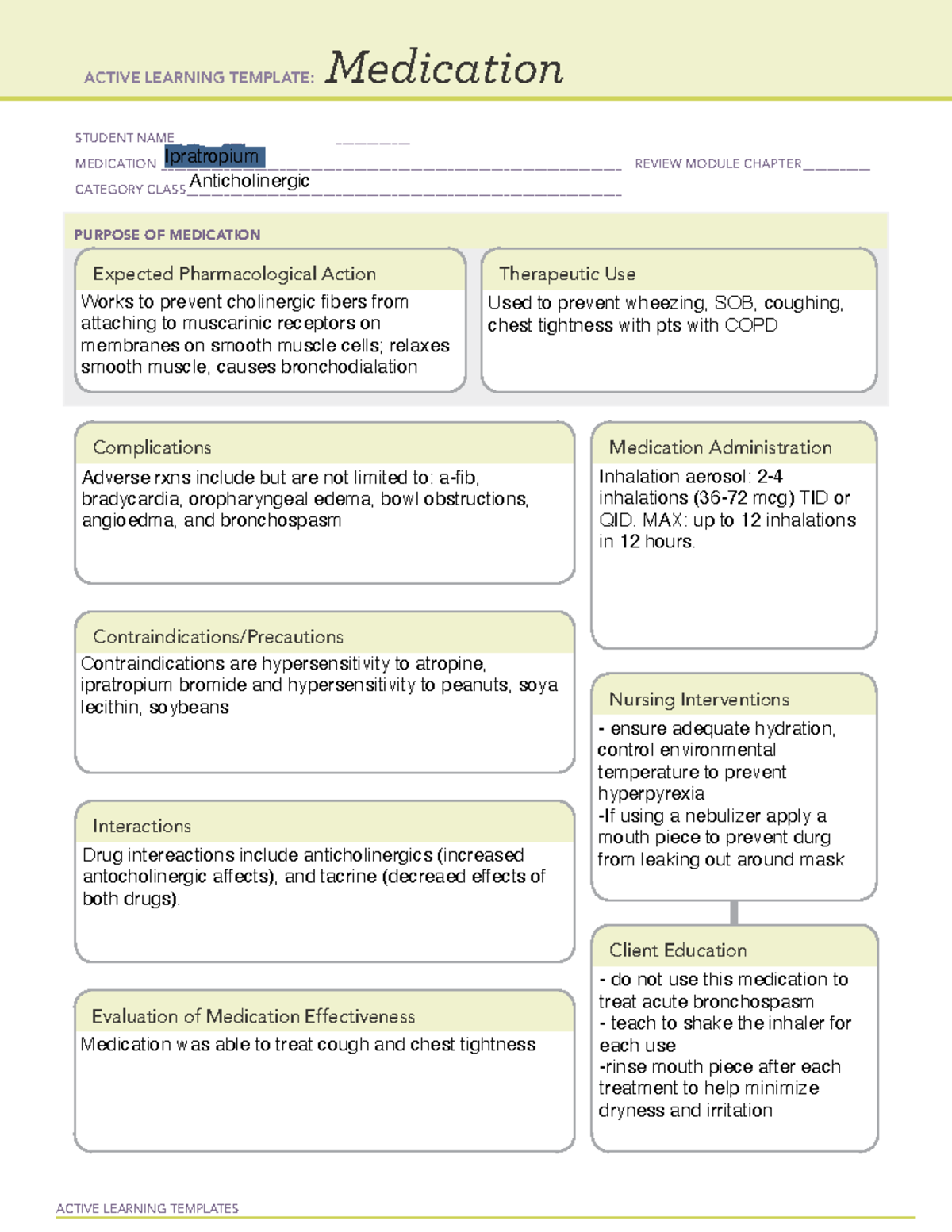 221 Wk4 Meds 3 5 Copy Ati Templates Nurs 211L Med Surg 2 WCU 