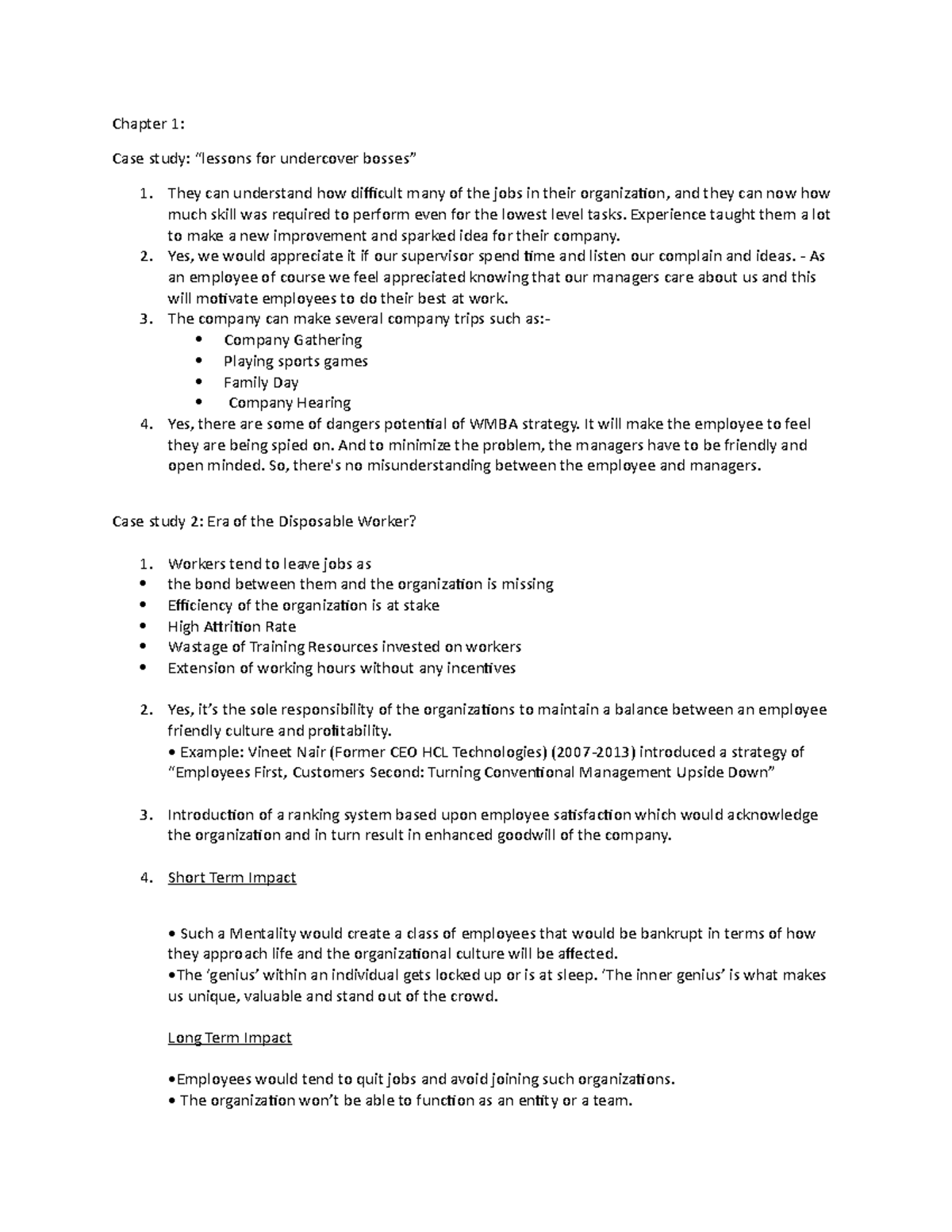 Case Study Chapter 1&2 - Lecture notes 1-2 - Chapter 1: Case study ...