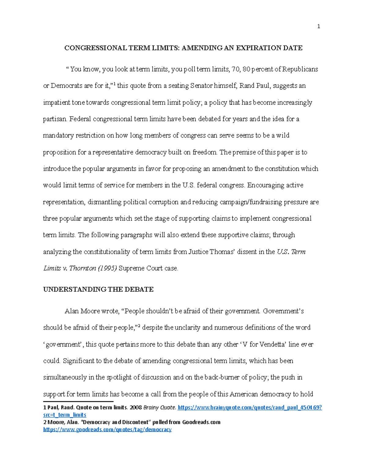 Congressional Term Limits - CONGRESSIONAL TERM LIMITS: AMENDING AN ...