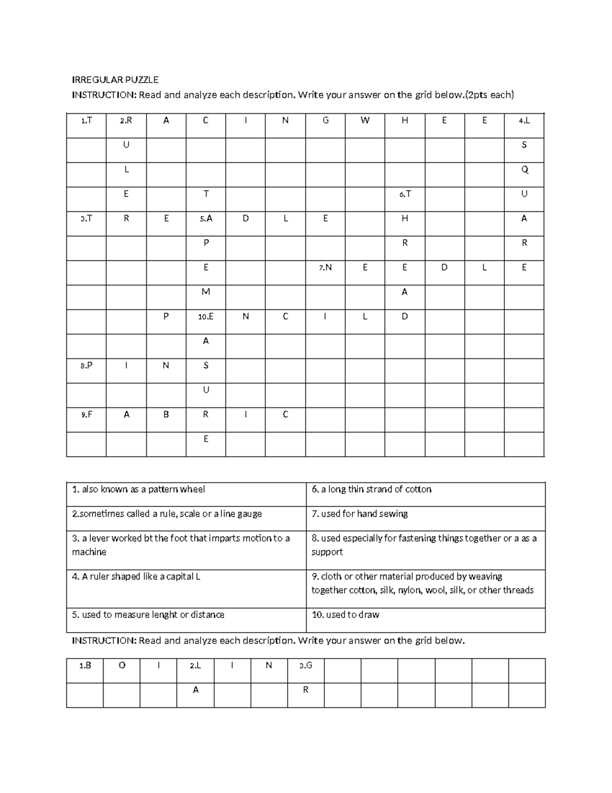 Irregular Puzzl-WPS Office - IRREGULAR PUZZLE INSTRUCTION: Read and ...